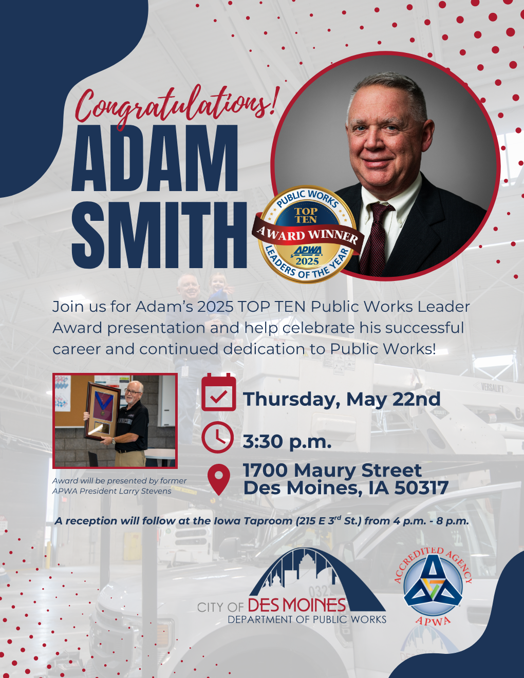 Adam Smith – 2025 Top Ten Leader! – APWA Iowa Chapter